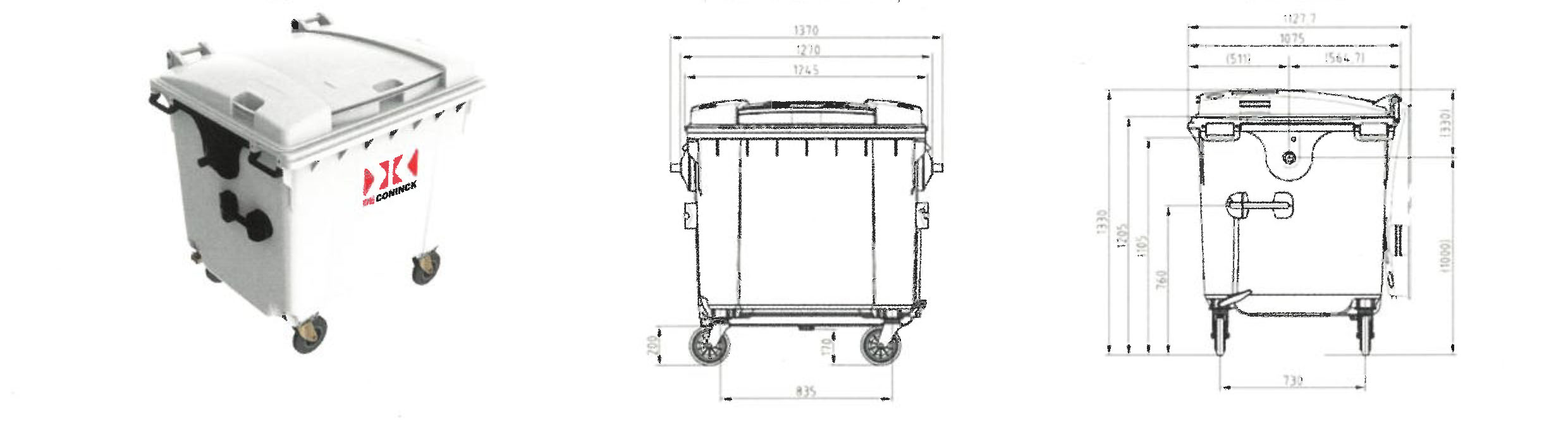 Rolcontainer 1100 Liter - De Coninck n.v.