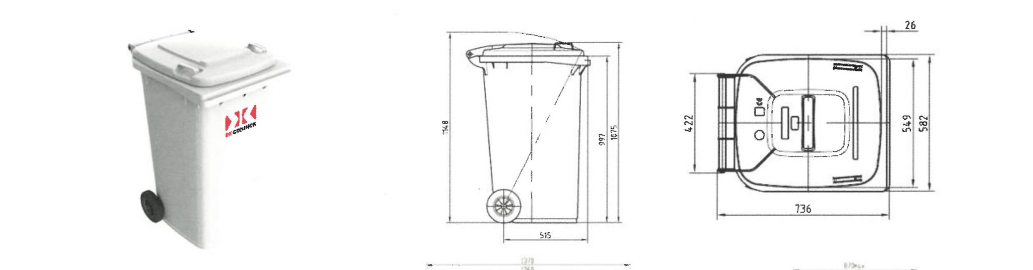 Rolcontainer 240 Liter - De Coninck n.v.